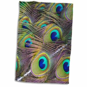 3d rose pattern peacock art hand towel, 15" x 22", multicolor