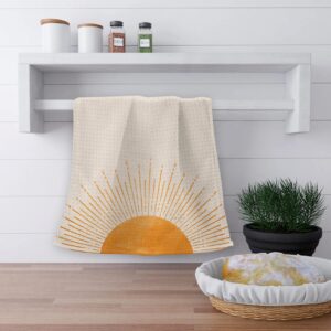 OHSUL Boho Golden Sun Sunrise Sunset Sunshine Highly Absorbent Kitchen Towels Dish Towels Dish Cloth Set of 2,Boho Minimalist Hand Towels Tea Towel for Bathroom Kitchen Decor,Boho Lover Gifts