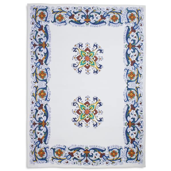 Sur La Table Deruta-Style Linen Kitchen Towel, Blue