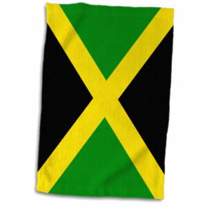 3D Rose Jamaican Flag Towel, 15 x 22