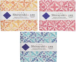 shirayuki japanese kitchen cloth kyo-yuzen hawaian. set of 3. made layered fine mesh cloth. dish wipe, table wipe, hand wipe. made in japan (hawaian set)