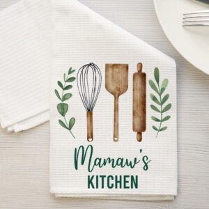 DiandDesignGift Mamaw's Kitchen Towel - Tea Towel Kitchen Decor - Mamaw's Kitchen Soft and Absorbent Kitchen Tea Towel - Decorations House Towel - Kitchen Dish Towel Mamaw's Birthday Gift