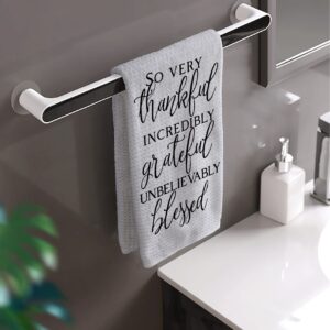 HIWX So Very Thankful Incredibly Grateful Unbelievably Blessed Christian Decorative Kitchen Dish Towels, Positive Religious Bible Verse Hand Towels Tea Towel for Bathroom Kitchen Decor 16×24 Inches