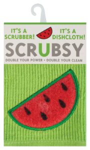 mu kitchen scrubsy dish cloth and scrubber, watermelon