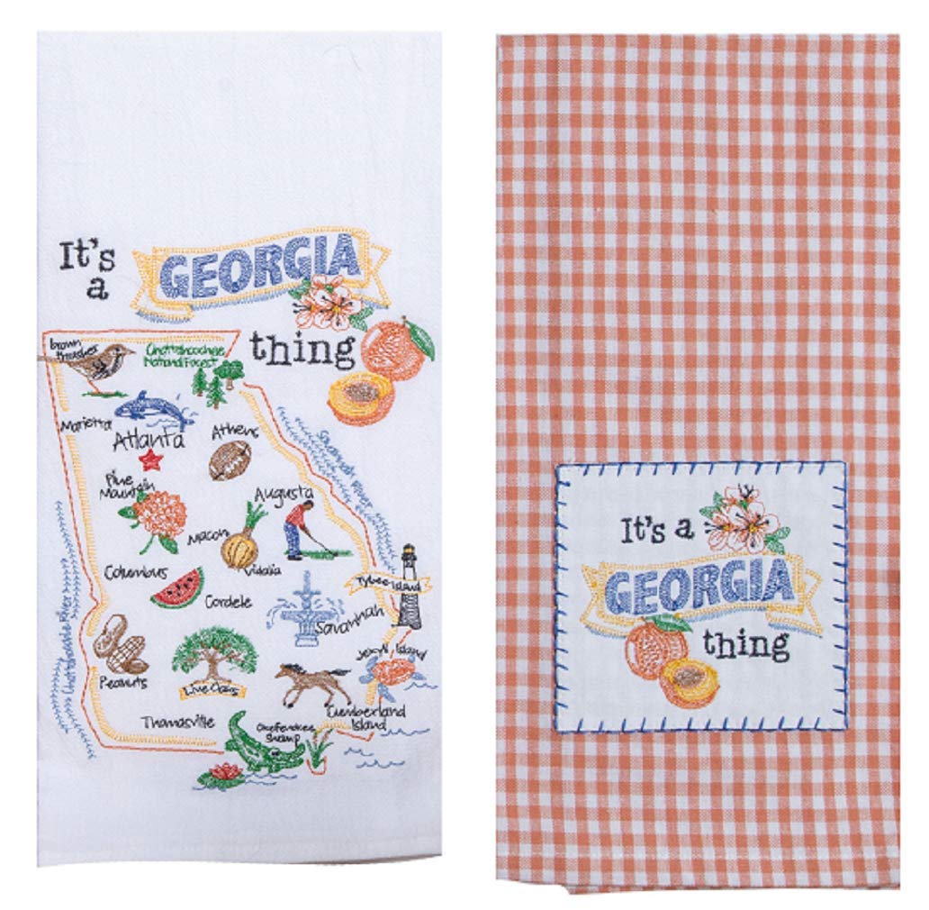 Kay Dee Designs 2 Piece Home State of Georgia Embroidered Kitchen Towel Bundle