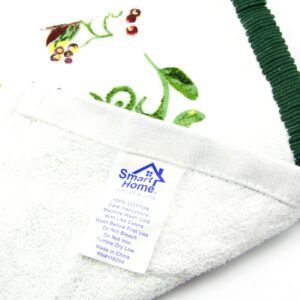 Berries and Vines Tie Top Hanging Kitchen Towels in White/Green, 3 Pack