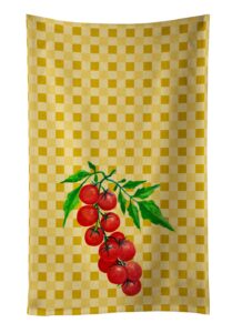 caroline's treasures bb7194ktwl cherry tomato on basketweave kitchen towel dish cloths guest hand towel decorative bathroom towel for face,tea, dishcloth, kitchen and bath