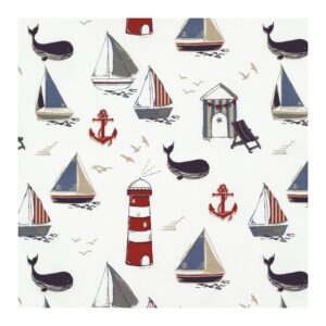 Cackleberry Home Nautical Ocean Kitchen Towels 100% Cotton, Set of 3