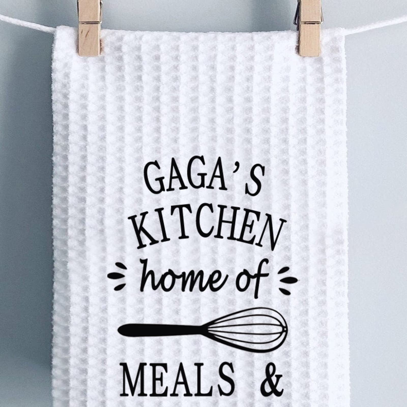 PWHAOO Funny Gaga’s Kitchen Towel Gaga's Kitchen Home of Meals and Memories Kitchen Towel Gaga Kitchen Decor (GAGA'S Kitchen Home T)