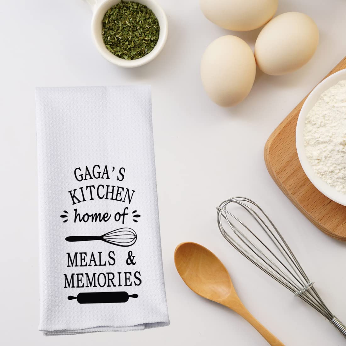 PWHAOO Funny Gaga’s Kitchen Towel Gaga's Kitchen Home of Meals and Memories Kitchen Towel Gaga Kitchen Decor (GAGA'S Kitchen Home T)