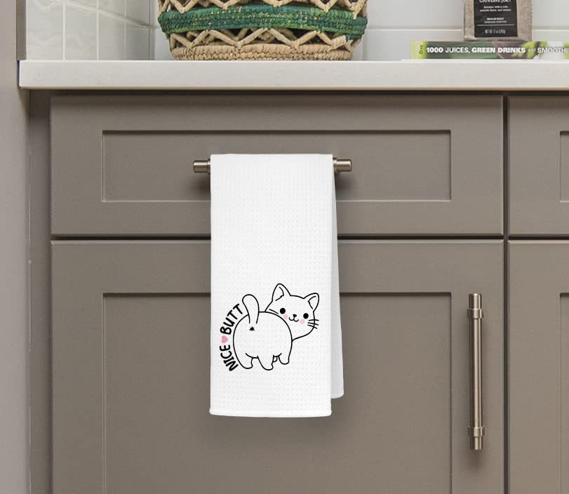 QODUNG Cute Smiling Cat Kitty Soft Absorbent Hand Bathroom Towel 16x24 Inch,Funny Cat Decorative Absorbent Drying Cloth Hand Towels Tea Towels for Bathroom Kitchen,Cat Lovers Girls Gifts