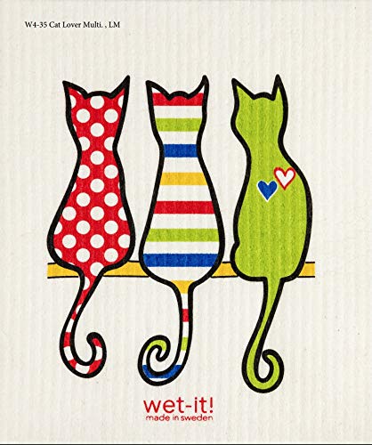 Wet-it! Swedish Dish Cloth - (Cat Lover - Multi)