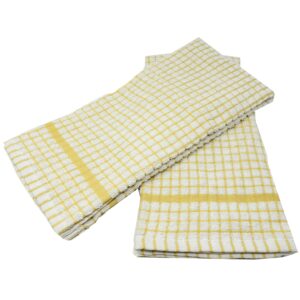 LAPRIMA SHOPS Set of 2 Terry Kitchen Towels, 20 x 30-inch 100-Percent Cotton (Yellow)