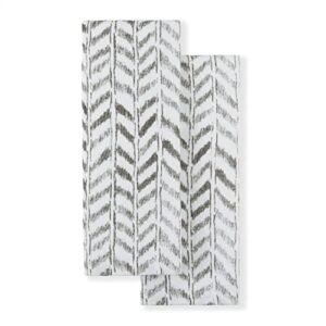 tommy bahama maui herringbone dual purpose kitchen towel 2-pack set, grey, 16"x28"