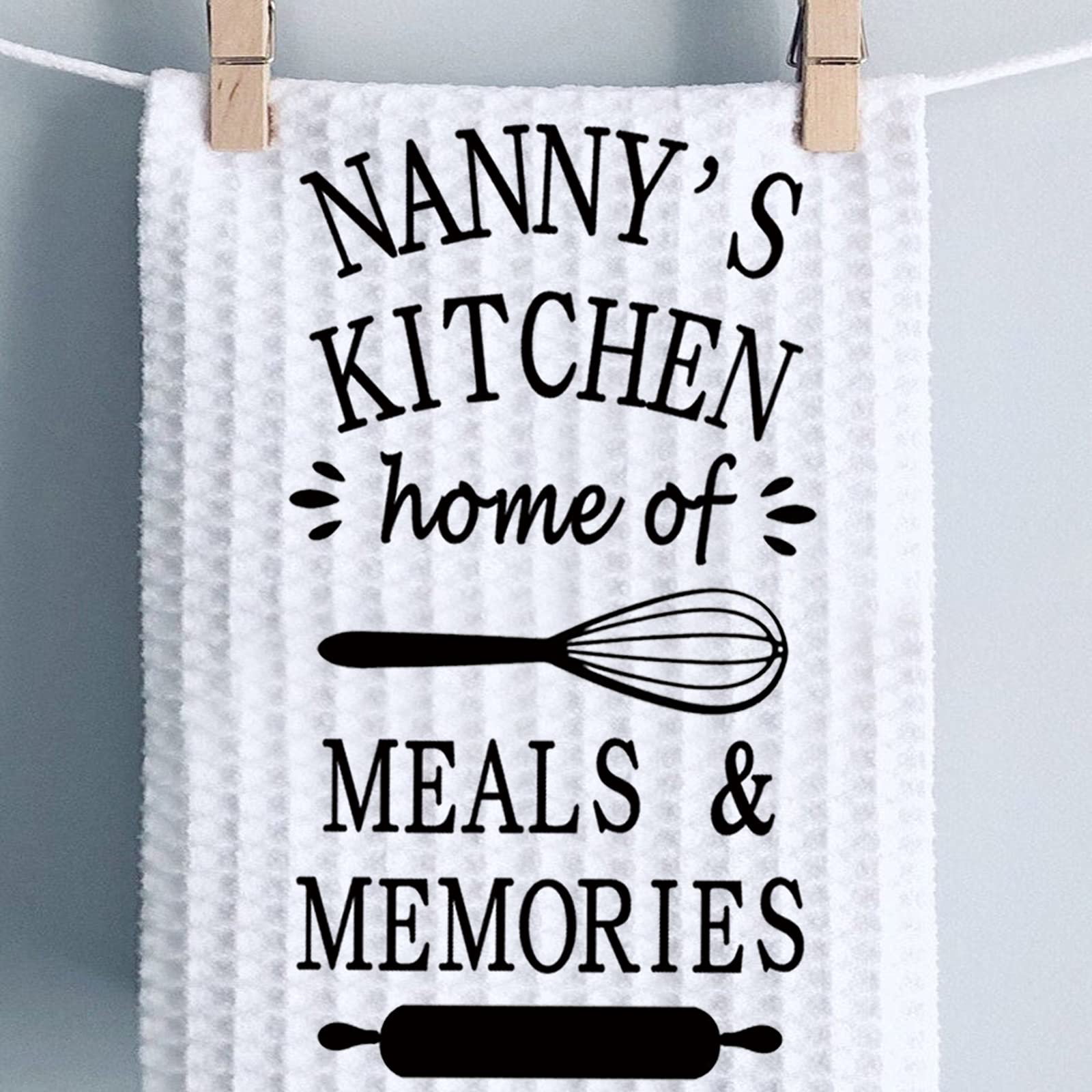 PWHAOO Funny Kitchen Dish Cloth Nanny's Kitchen Home of Meals and Memories Dish Towels with Sayings (Home of Meals Nanny)