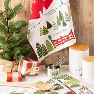 DII Holiday Kitchen Towel Set, Christmas Tea Towels for Baking, Cooking & Entertaining 18x28, Tree Farm, 2 Piece