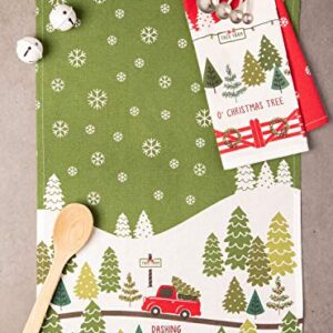 DII Holiday Kitchen Towel Set, Christmas Tea Towels for Baking, Cooking & Entertaining 18x28, Tree Farm, 2 Piece