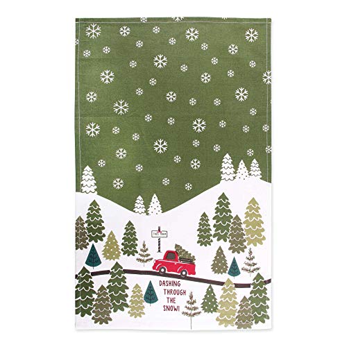 DII Holiday Kitchen Towel Set, Christmas Tea Towels for Baking, Cooking & Entertaining 18x28, Tree Farm, 2 Piece