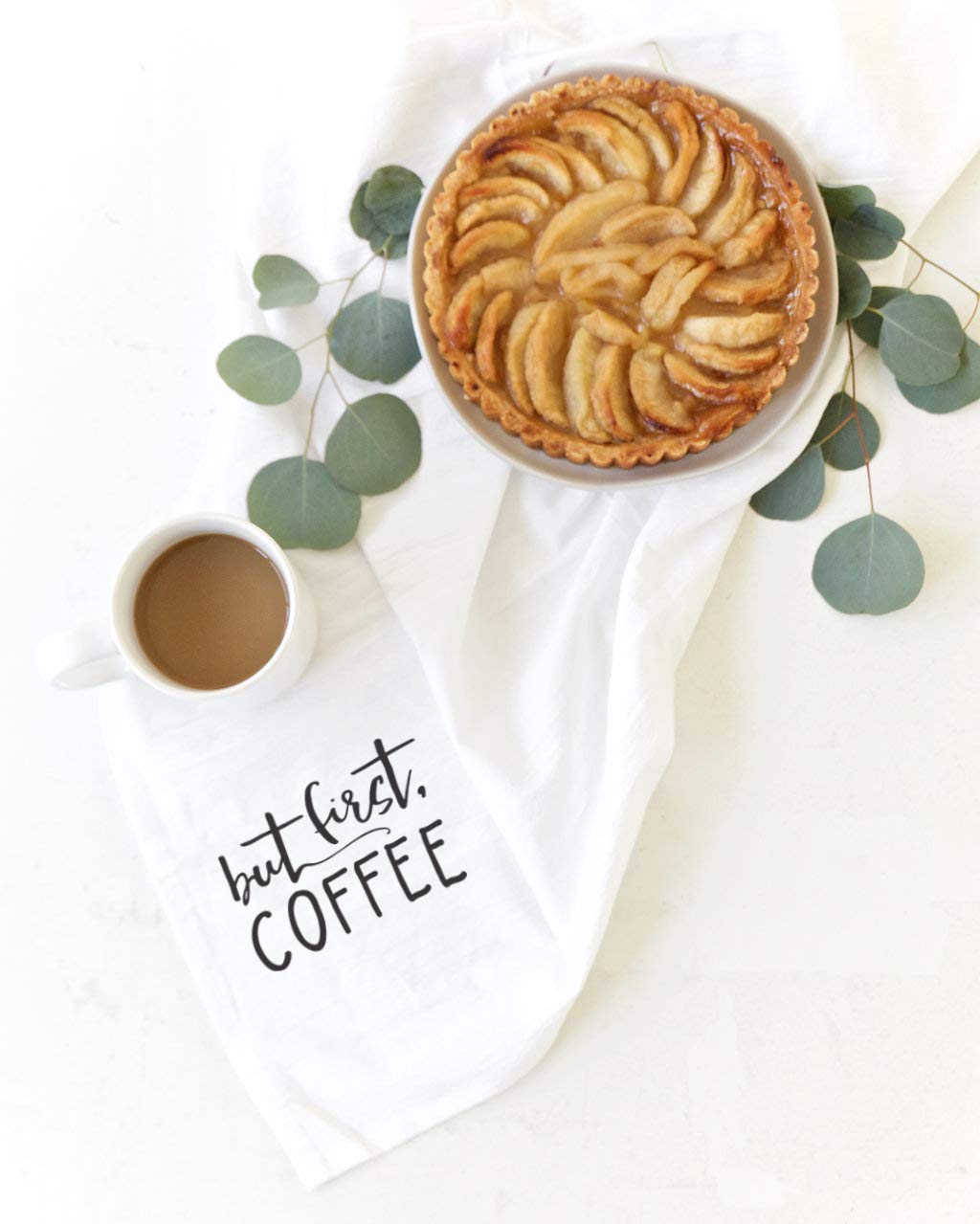 The Cotton & Canvas Co. But First, Coffee Soft and Absorbent Kitchen Tea Towel, Flour Sack Towel and Dish Cloth