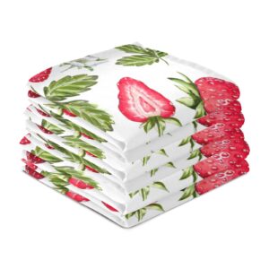 Kigai Kitchen Dish Towels Strawberry Floral Soft Tea Towel Set of 1 Absorbent Dishcloths Hand Towels for Dish Clean Cloth 28" x 18"