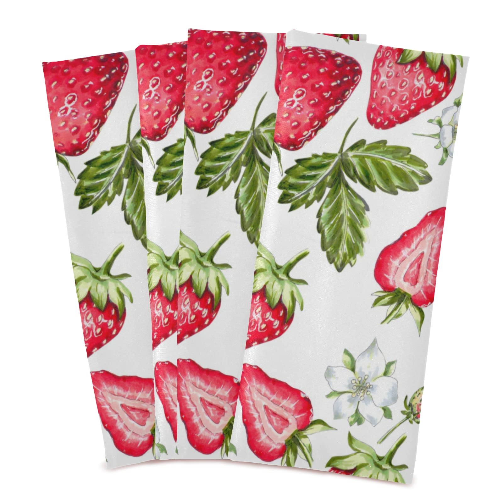 Kigai Kitchen Dish Towels Strawberry Floral Soft Tea Towel Set of 1 Absorbent Dishcloths Hand Towels for Dish Clean Cloth 28" x 18"