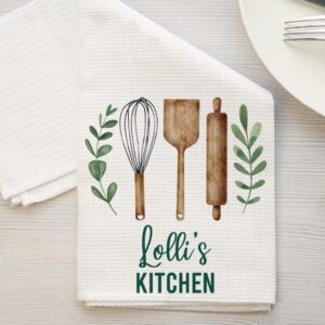 DiandDesignGift Lolli's Kitchen Towel - Tea Towel Kitchen Decor - Lolli's Kitchen Soft and Absorbent Kitchen Tea Towel - Decorations House Towel - Kitchen Dish Towel Lolli's Birthday Gift