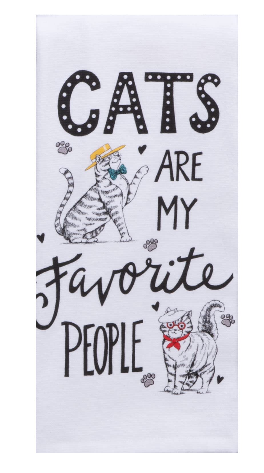 Kay Dee Designs Pet Lovers Only Terry Kitchen Towel, Cats are My Favorite People, White