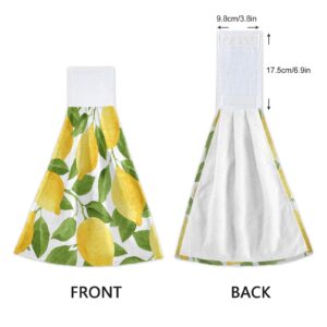 Boccsty Lemon Hanging Kitchen Towels 2 Pieces Summer Lime Tree Branch Dish Cloth Tie Towels Hand Towel Tea Bar Towels for Bathroom Farmhouse Housewarming Tabletop Home