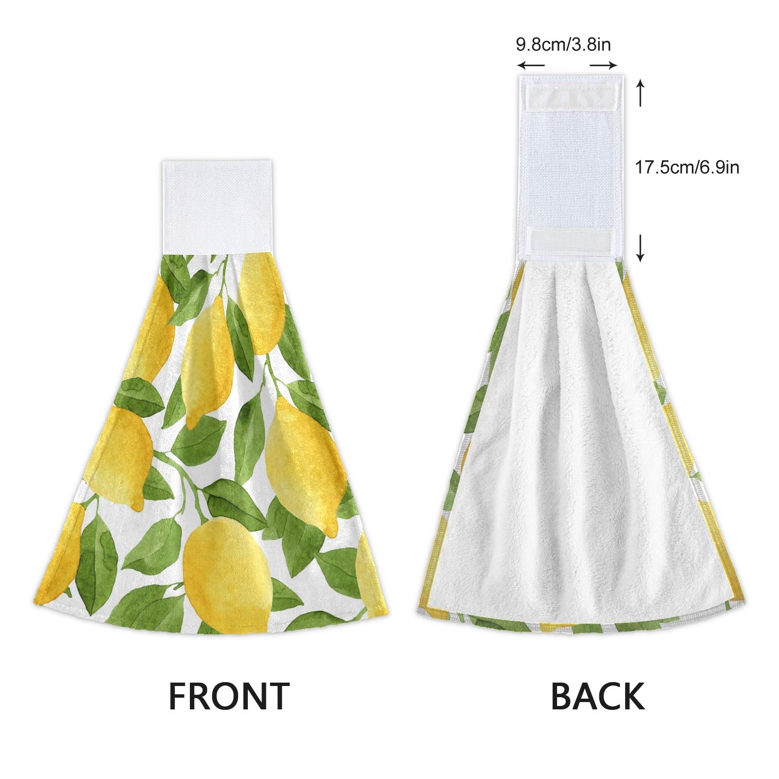 Boccsty Lemon Hanging Kitchen Towels 2 Pieces Summer Lime Tree Branch Dish Cloth Tie Towels Hand Towel Tea Bar Towels for Bathroom Farmhouse Housewarming Tabletop Home