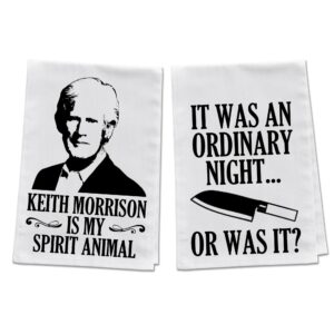 funny kitchen towels, housewarming gifts, hostess tea towels, country kitchen dish cloths 2-pack set (keith morrison & ordinary night)