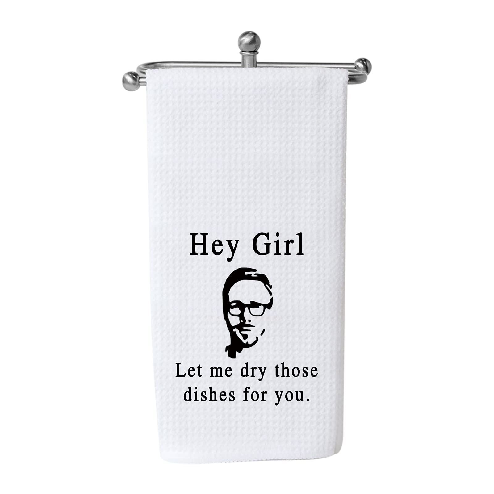 WCGXKO Funny Kitchen Decor Kitchen Towels Tea Towel Hey Girl Let Me Dry Those Dishes for You Novelty Dish Towel (Hey Girl)