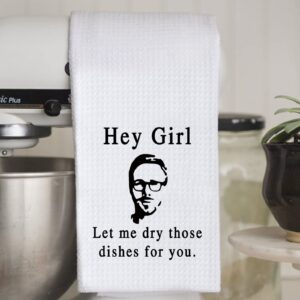 WCGXKO Funny Kitchen Decor Kitchen Towels Tea Towel Hey Girl Let Me Dry Those Dishes for You Novelty Dish Towel (Hey Girl)