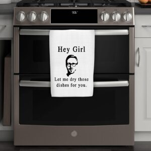 WCGXKO Funny Kitchen Decor Kitchen Towels Tea Towel Hey Girl Let Me Dry Those Dishes for You Novelty Dish Towel (Hey Girl)