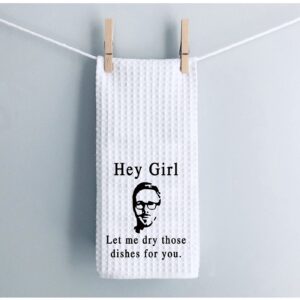 WCGXKO Funny Kitchen Decor Kitchen Towels Tea Towel Hey Girl Let Me Dry Those Dishes for You Novelty Dish Towel (Hey Girl)