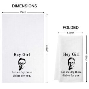 WCGXKO Funny Kitchen Decor Kitchen Towels Tea Towel Hey Girl Let Me Dry Those Dishes for You Novelty Dish Towel (Hey Girl)