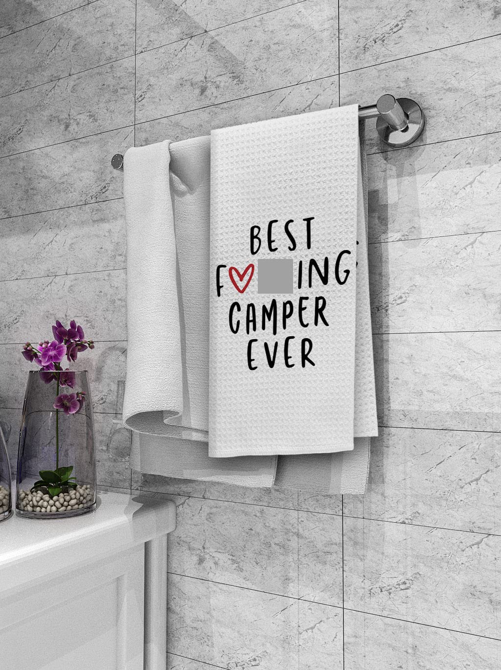 Dibor Best Camper Ever Kitchen Towels Dish Towels Dishcloth,Funny Camping Decorative Absorbent Drying Cloth Hand Towels Tea Towels for Bathroom Kitchen,Campers Gifts