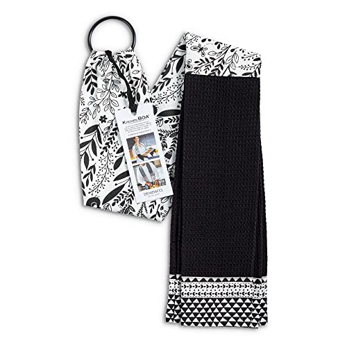 Demdaco Black and White Patterned Kitchen Towel Boa,68