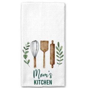 DiandDesignGift Mommy's Kitchen Towel - Tea Towel Kitchen Decor - Mommy's Kitchen Soft and Absorbent Kitchen Tea Towel - Decorations House Towel - Kitchen Dish Towel Mommy's Birthday Gift