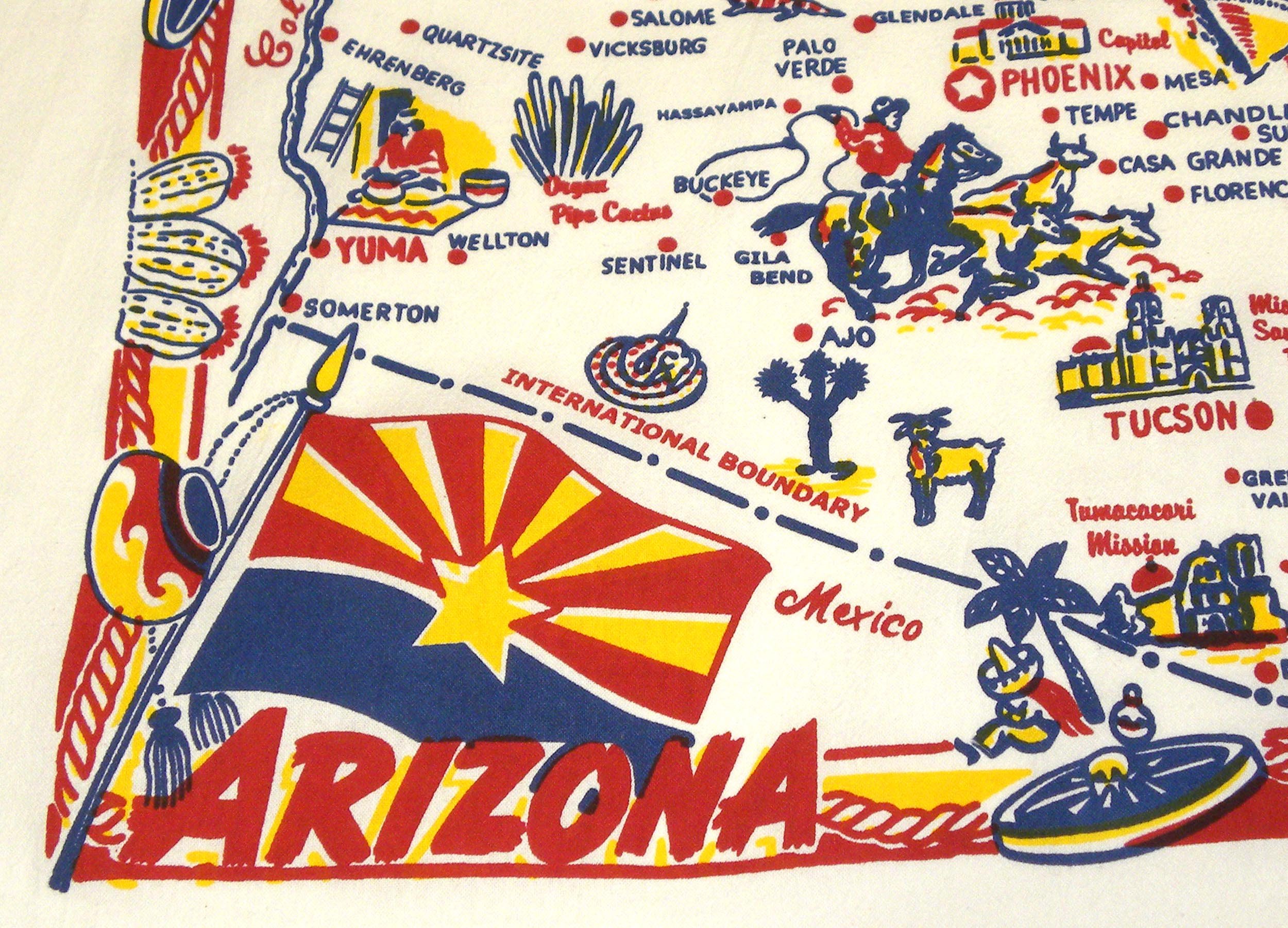 Red and White Kitchen Company Arizona State Souvenir Dish Towel