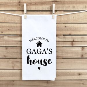 PXTIDY Gaga Gift Grandma Kitchen Towel Welcome to Gaga'S House Dish Towel Tea Towel (Welcome to GAGA'S House)