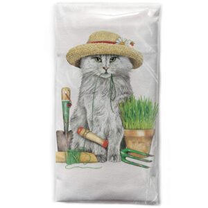 mary lake-thompson garden cat flour sack dish towel