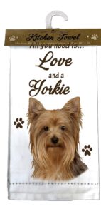 e&s pets yorkie kitchen towels, off-white 26.00" x 18.00"