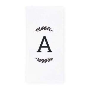 the cotton & canvas co. personalized single monogram initial a soft absorbent kitchen tea towel, flour sack towel, dish cloth