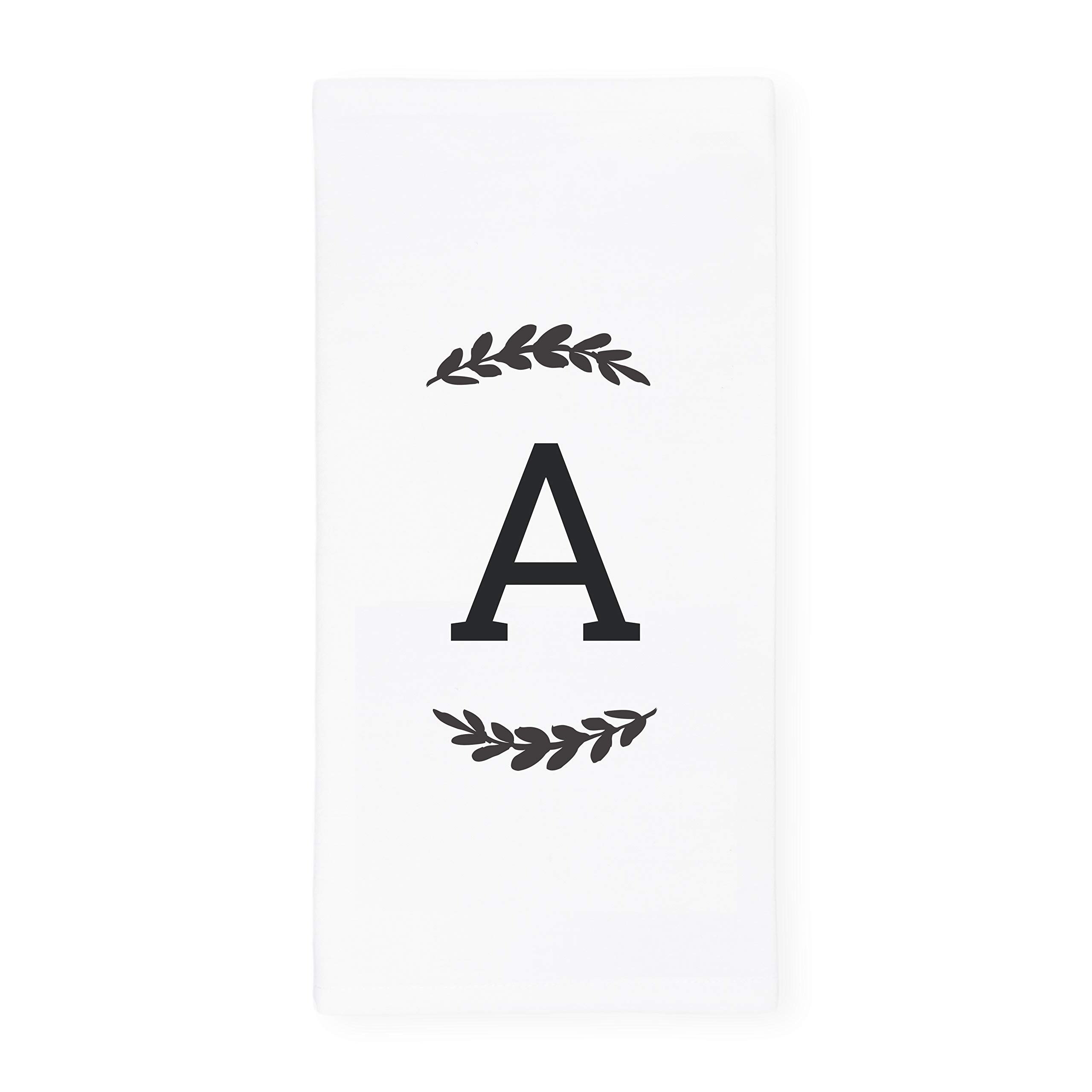 The Cotton & Canvas Co. Personalized Single Monogram Initial A Soft Absorbent Kitchen Tea Towel, Flour Sack Towel, Dish Cloth