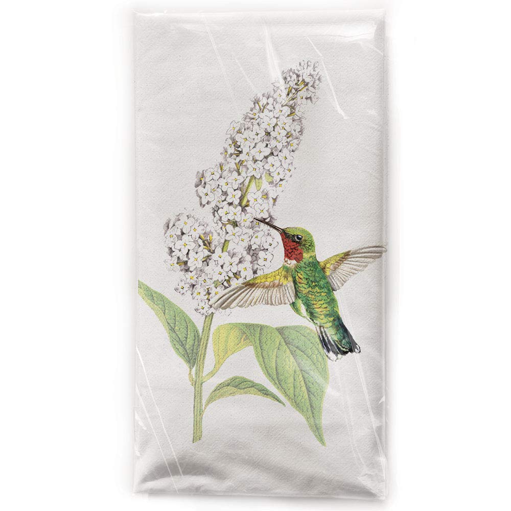 Mary Lake-Thompson Hummingbird at Flower Cotton Flour Sack Dish Towel