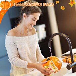 Thanksgiving Swedish Kitchen Dishcloths Pumpkins Multi Purpose Kitchen Towel Absorbent Fall Dish Clothes Soft Reusable Cleaning Dish Cloths Washable Decorative Tea Towels (Autumn Style, 6 Pcs)