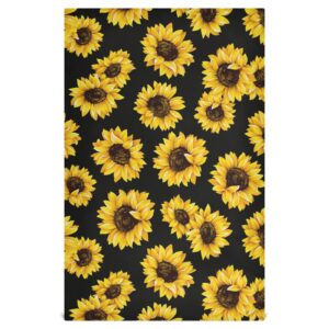 naanle watercolor sunflower kitchen towels 1 pack dish cloths reusable cleaning cloths absorbent hand towels tea towels bar towels fast drying 28 x 18 in