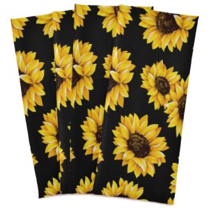 Naanle Watercolor Sunflower Kitchen Towels 1 Pack Dish Cloths Reusable Cleaning Cloths Absorbent Hand Towels Tea Towels Bar Towels Fast Drying 28 x 18 in