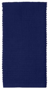 mu kitchen 100% cotton ridged dishtowel, 18 x 28 inches, ink blue