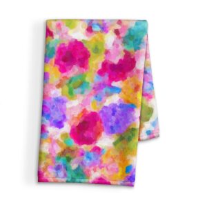 Abstract Spring Flower Hand Towel - Kitchen Towel - Bathroom Hand Towel - Dish Towel - Cotton Terry Cloth - 15"x25"